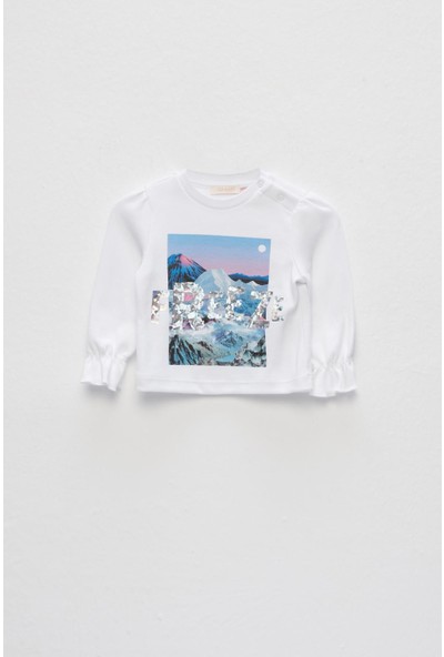 B&G Store Kız Bebek Beyaz T-Shirt 21FW0BG2530