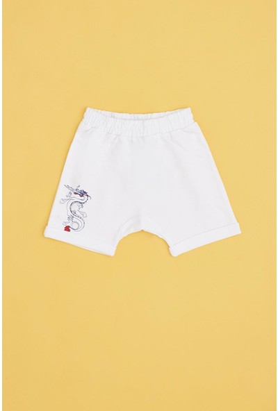 B&G Store Erkek Bebek Beyaz Şort 20SS0RR1123