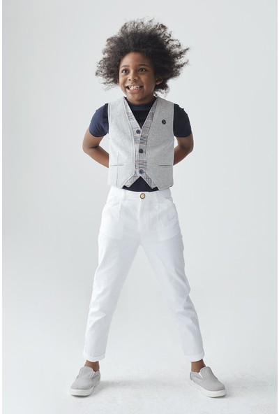 B&G Store Erkek Çocuk Beyaz Pantolon B&G Store Erkek Çocuk Beyaz Pantolon