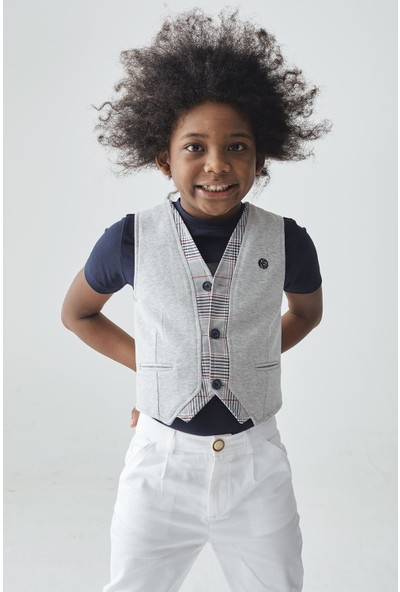 B&G Store Erkek Çocuk Gri Yelek