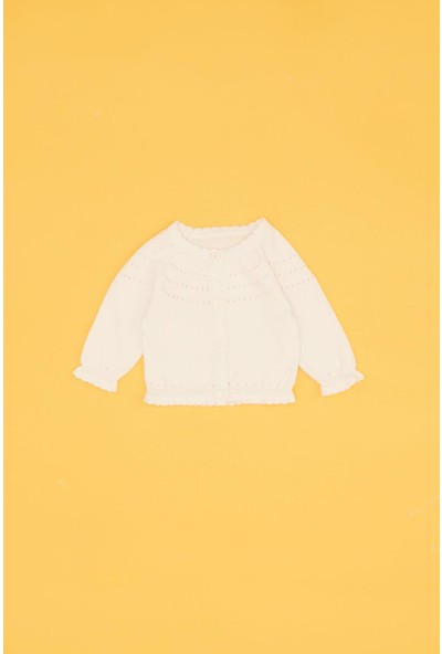 B&G Store Kız Bebek Beyaz Hırka