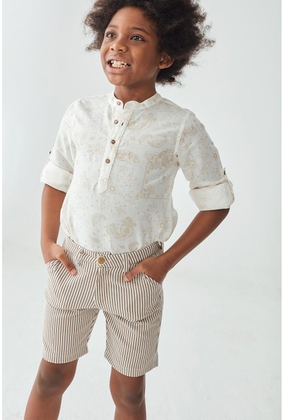 B&G Store Erkek Çocuk Desenli Gömlek