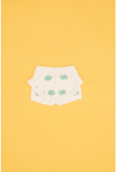 B&G Store Kız Bebek Beyaz Şort