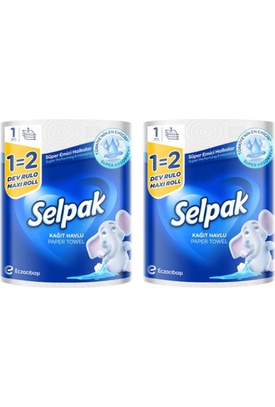 Selpak 3 Katlı Dev Rulo Havlu 2'li Selpak 3 Katlı Dev Rulo Havlu 2'li