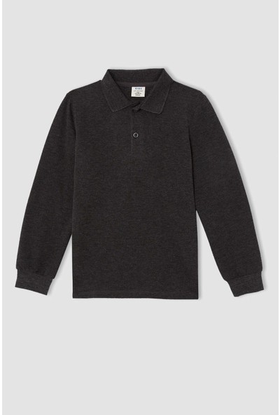 DeFacto Erkek Çocuk Regular Fit Basic Polo Yaka Uzun Kollu Tişört V9773A621AU DeFacto Erkek Çocuk Regular Fit Basic Polo Yaka Uzun Kollu Tişört V9773A621AU