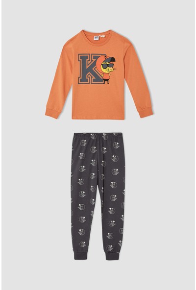 DeFacto Erkek Çocuk Kral Şakir Lisanslı Uzun Kollu Pamuklu Pijama Takımı V6075A621WN