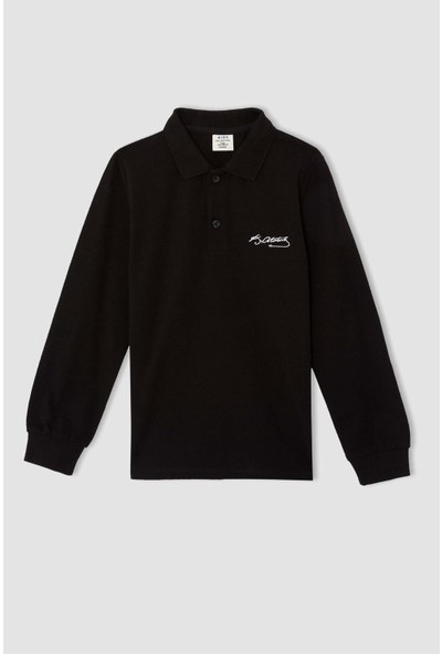 DeFacto Erkek Çocuk Slim Fit Polo Yaka 29 Ekim Atatürk Baskılı Uzun Kollu Tişört V8555A621WN DeFacto Erkek Çocuk Slim Fit Polo Yaka 29 Ekim Atatürk Baskılı Uzun Kollu Tişört V8555A621WN
