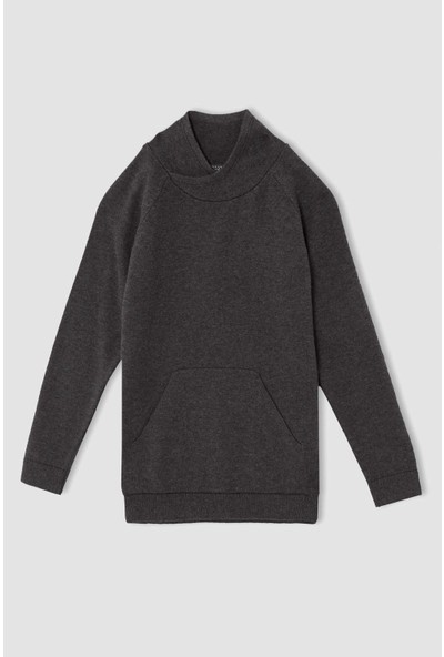 DeFacto Erkek Çocuk Regular Fit Degaje Yaka Pamuklu Triko Kazak U4329A621WN