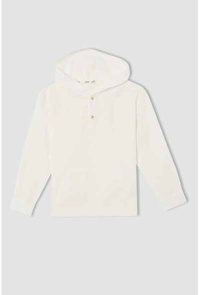 DeFacto Erkek Çocuk Regular Kapüşonlu Pamuklu Uzun Kollu Gömlek U8968A621AU