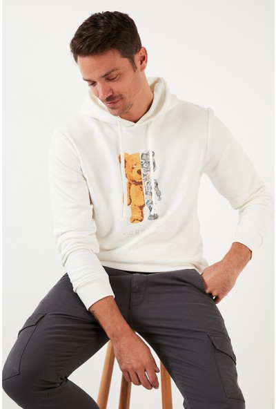 Buratti Baskı Detaylı Pamuklu Kapüşonlu Slim Fit Sweat Erkek Sweat 5905236