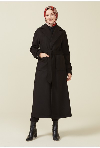 SETRMS Siyah Rahat Kalıp Torba Cep Manto 2212000