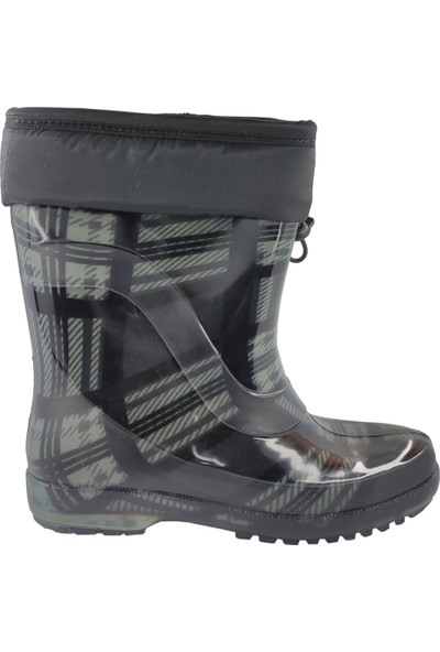 Fafatara Unisex Gri Renkli Yünlü Ekoseli Iş Bahçe Yağmur Kar Çizmesi Fafatara Unisex Gri Renkli Yünlü Ekoseli Iş Bahçe Yağmur Kar Çizmesi