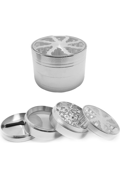 Falconetti Gri 63 Mm. 4 Katlı Grinder Herbal Öğütücüsü Parçalayıcı RB83SLV