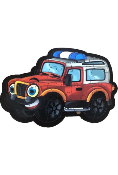 Farbu Oyuncak Polis Jeep 17 Pcs Eğitici Ahşap Puzzle FBP01 Farbu Oyuncak Polis Jeep 17 Pcs Eğitici Ahşap Puzzle FBP01