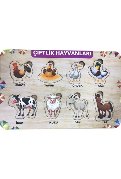 Farbu Oyuncak Çiftlik Hayvanları 8 Pcs Eğitici Ahşap Puzzle FBP17 Farbu Oyuncak Çiftlik Hayvanları 8 Pcs Eğitici Ahşap Puzzle FBP17
