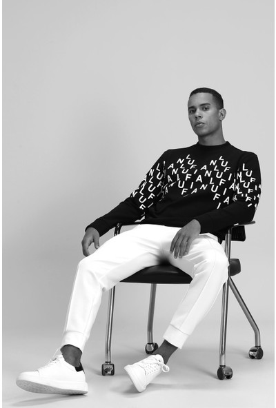 Lufian Rose Erkek Sweatshirt Siyah