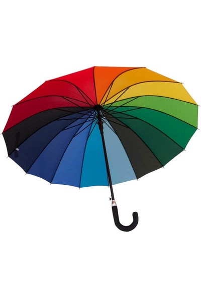 Mobgift Gökkuşağı Büyük Boy Baston Şemsiye (Rengarenk) Mobgift Gökkuşağı Büyük Boy Baston Şemsiye (Rengarenk)
