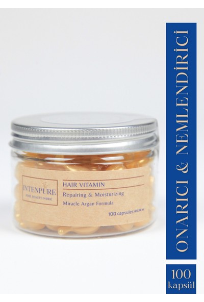 İntenpure Argan Yağı ile Zenginleştirilmiş Saç Vitamini Altın Kapsül Mucizesi 100 Kapsül İntenpure Argan Yağı ile Zenginleştirilmiş Saç Vitamini Altın Kapsül Mucizesi 100 Kapsül