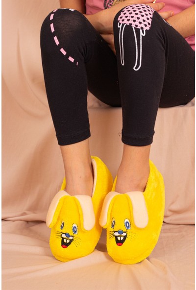 Wovs Çocuk Sarı Kulak Detaylı Tavşan Şekilli AnaOkulu Kreş Ev Panduf Terlik Wovs Çocuk Sarı Kulak Detaylı Tavşan Şekilli AnaOkulu Kreş Ev Panduf Terlik