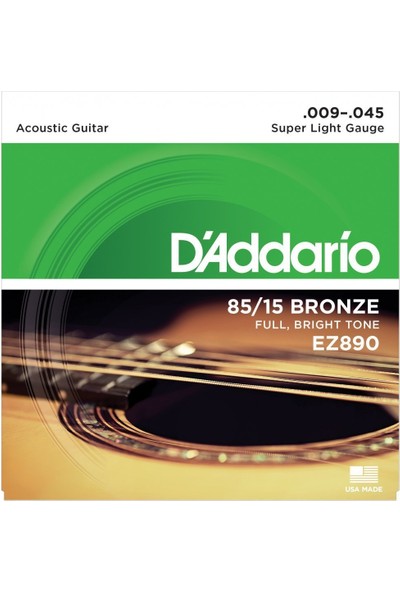 D'addario EZ890 Akustik Tel Set Super Light (.009) Z890
