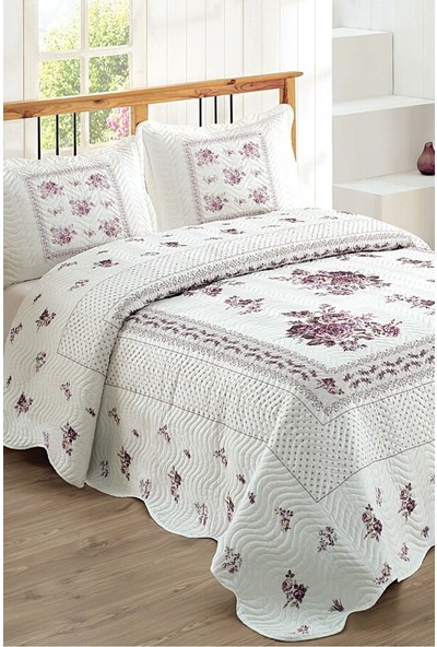 Örtüm Örtüm Flower Çift Kişilik Kapitone Yatak Örtüsü Takımı - Lila Örtüm Örtüm Flower Çift Kişilik Kapitone Yatak Örtüsü Takımı - Lila