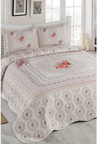 Örtüm Örtüm Rosemary Çift Kişilik Kapitone Yatak Örtüsü Takımı - Bej