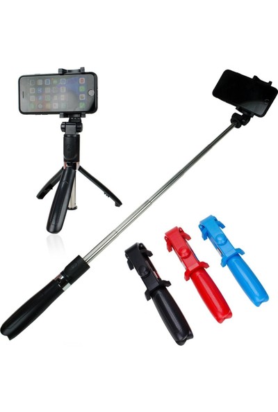 Loggia Selfie Stick L01 Bluetooth Selfie Çubuğu Tripod Kırmızı Loggia Selfie Stick L01 Bluetooth Selfie Çubuğu Tripod Kırmızı