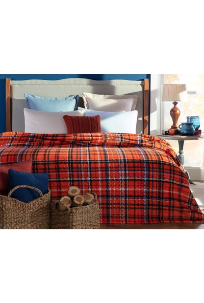 Madame Coco Chéri Tek Kişilik Welsoft Baskılı Battaniye - Turuncu