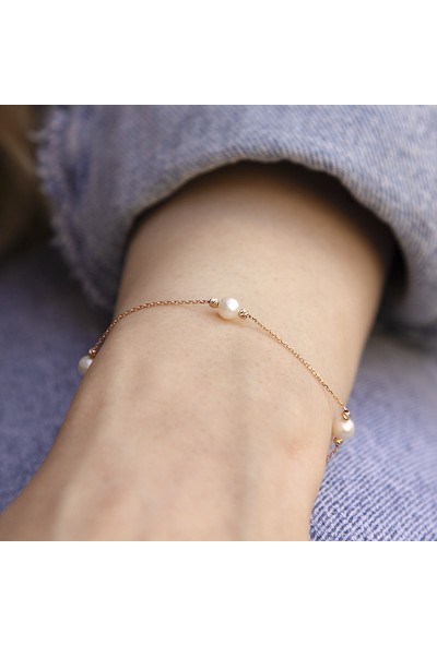 Myra Gold Inci Detayli Dorika Altın Bileklik Myra Gold Inci Detayli Dorika Altın Bileklik