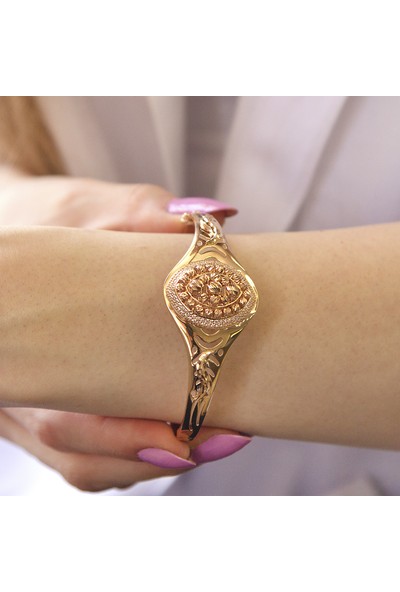 Myra Gold Dorika Toplu Rose Altın Bilezik