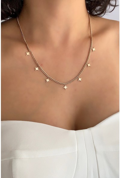 ÇLK Accessories Çelik Kuzey Yıldız Figür Ince Klasik Zincir Çelik Kolye TRKOLYE5726 B35503 ÇLK Accessories Çelik Kuzey Yıldız Figür Ince Klasik Zincir Çelik Kolye TRKOLYE5726 B35503