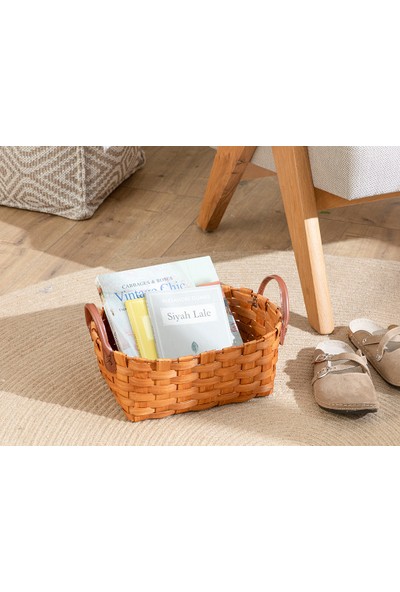 English Home Wooden Sepet 34X24X13CM Kahve