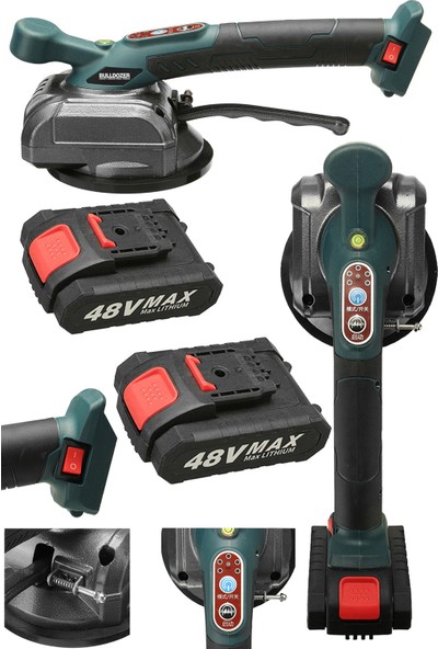 Bulldozer 48V Fayans Titreşim Makinesi Akülü Karo Döşeme Çift Bataryalı Çantalı