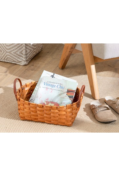 English Home Wooden Sepet 39X29X14CM Kahve
