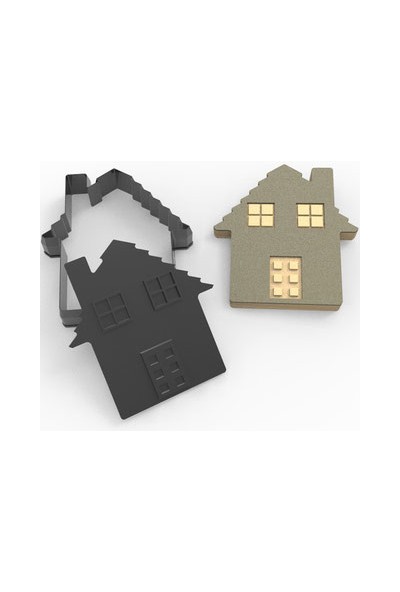 Pasta Works Ev Motifli Kurabiye Damga & Kesici Set - Kurabiye Kalıbı