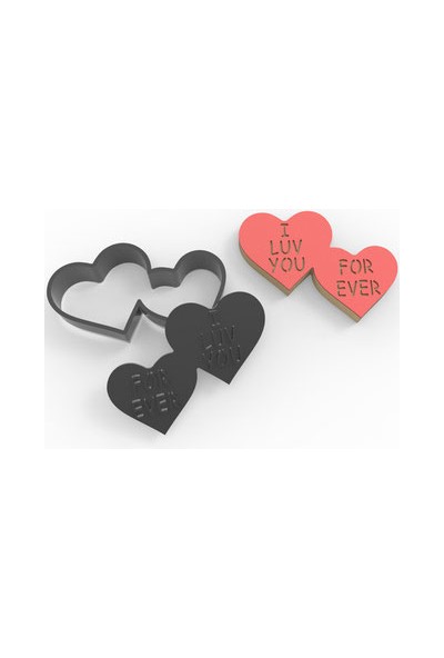 Pasta Works Sevgililer Günü Motifli Kurabiye Damga & Kesici Set - Kurabiye Kalıbı