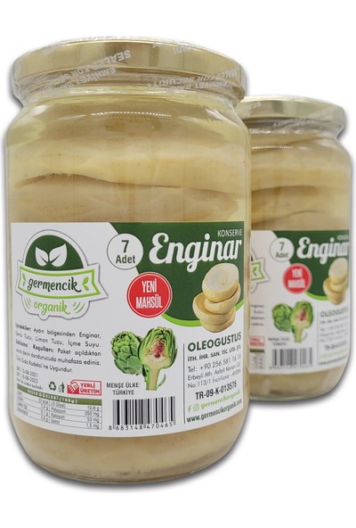 Germencik Organik Çanak Enginar 7'li 2 Kavanoz Germencik Organik Germencik Organik Çanak Enginar 7'li 2 Kavanoz Germencik Organik