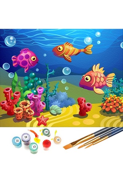 Tabdiko Sayılarla Boyama Hobi Seti Akvaryum 40 x 50 cm Tabdiko Sayılarla Boyama Hobi Seti Akvaryum 40 x 50 cm