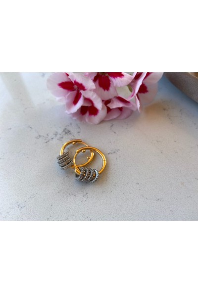 Moon Accessory Zirkon Taşlı Halka Küpe