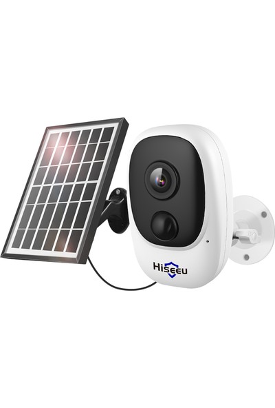 Hiseeu 1080P Solar Güvenlik Kamerası - Beyaz (Yurt Dışından)