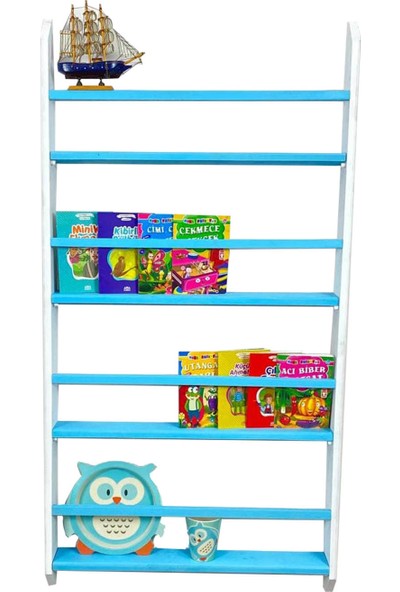 Timber & Wood Montessori Kitaplık Ahşap Verniksiz Doğal Çocuk Odası Kitaplığı