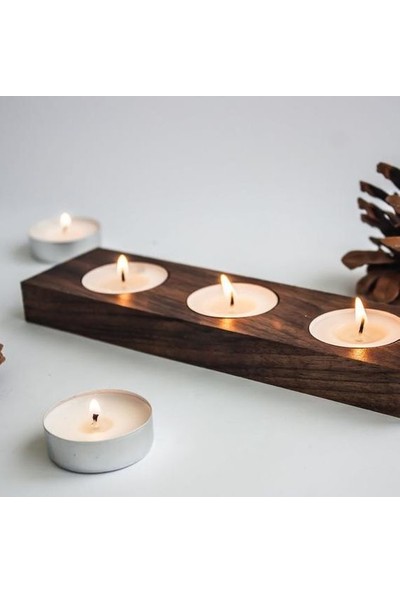 Bupa Home Bupahome Ahşap Dekoratif 3'lü Mumluk Bupa Home Bupahome Ahşap Dekoratif 3'lü Mumluk