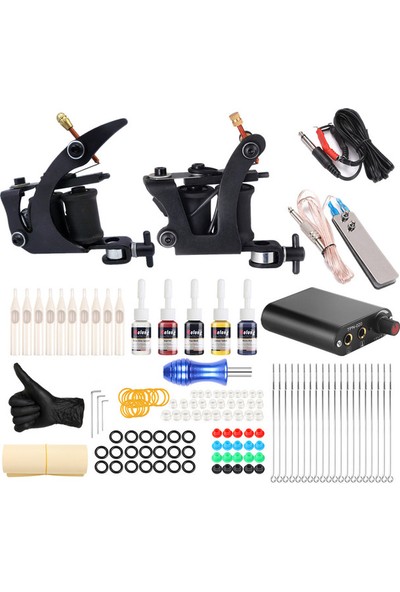 TB01 Tattoo Çift Makinalı Dövme Makinası Seti Profesyonel (Yurt Dışından)