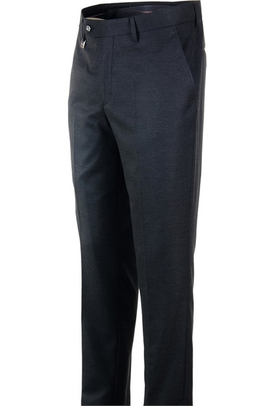 İmza Siyah Desenli Comfort Fit Pantolon