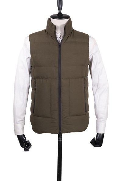 İmza Yeşil Düz Desen Slim Fit Yelek