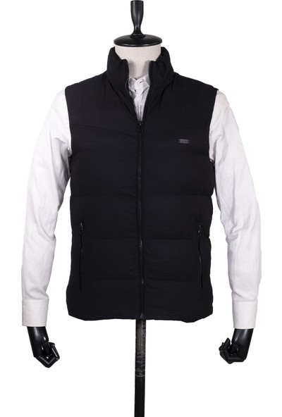 İmza Siyah Düz Desen Slim Fit Yelek