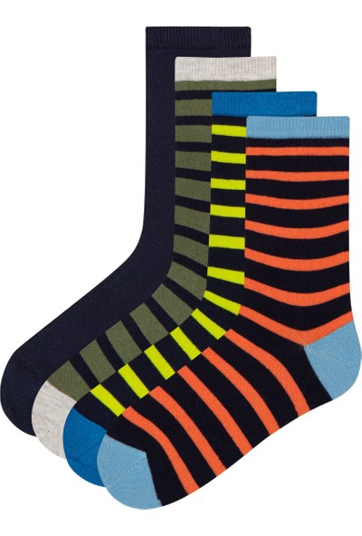 Penti Çok Renkli Multicolor Striped 4lü Soket Çorap Penti Çok Renkli Multicolor Striped 4lü Soket Çorap
