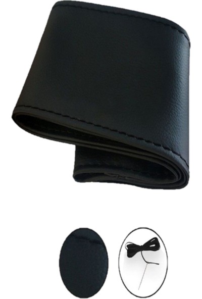 Tegin Volkswagen Polo 6R 2009-2017 Siyah Deri Siyah İp Direksiyon Kılıfı