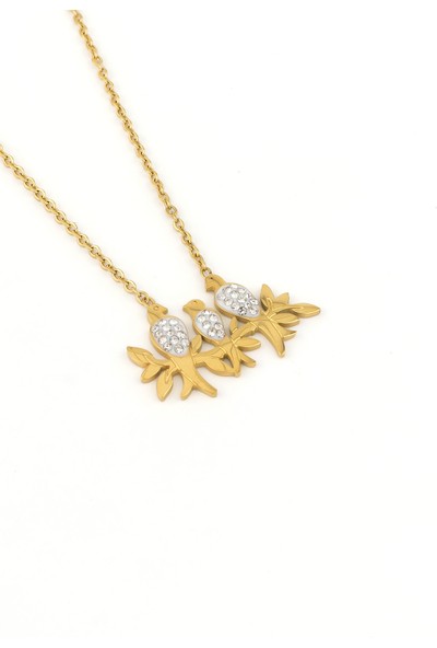 Uslada Bijoux House Daldaki Kuşlar Çelik Kolye
