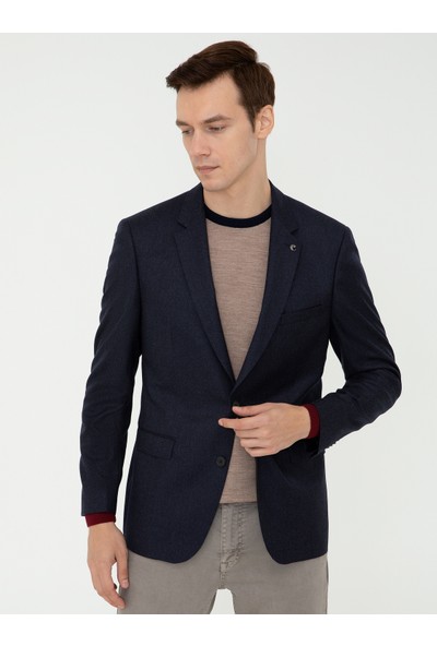 Cacharel Lacivert Slim Fit Ceket